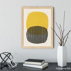 Mid-century Modern Yellow Wall Art, Mustard, Saffron, Original Poster ...
