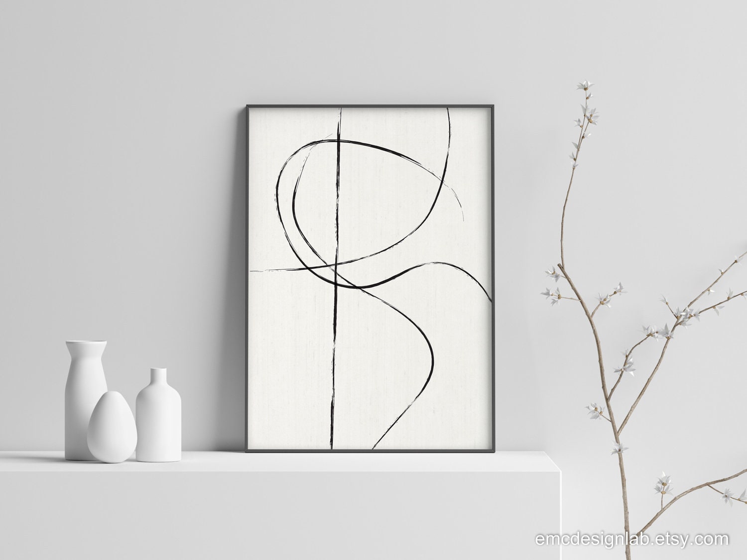 Minimalist Line Art Mid-Century Modern Abstract Minimalist | Etsy