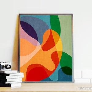 Colorful Modern Art Vibrant Colors Abstract Print, Colorful Wall Art ...