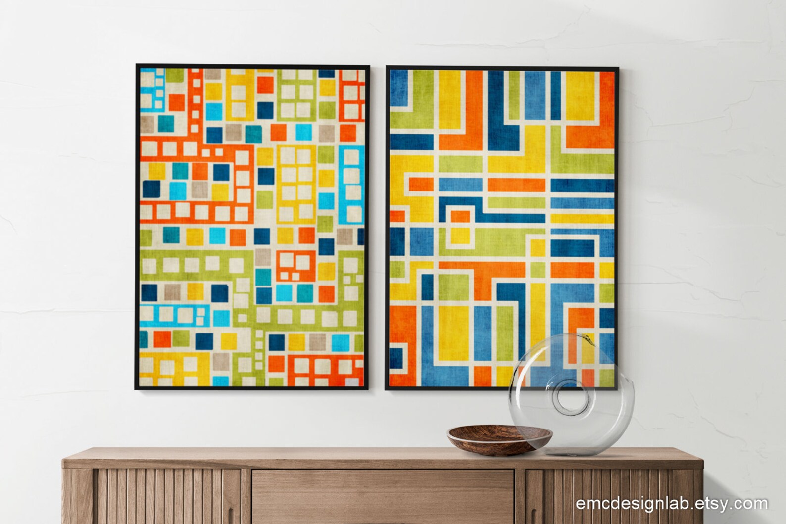 Colorful Geometric Digital Painting Wall Art Nursery Print | Etsy