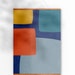 Yellow Blue Orange Teal Mid-century Modern Abstract Print for Modern ...