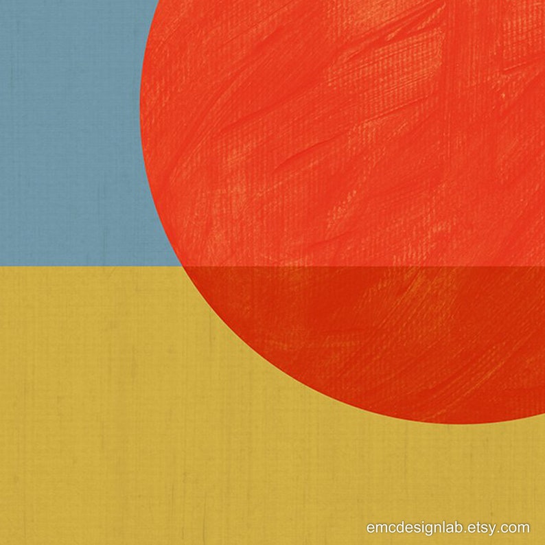 Abstract Geometric Landscape Sunset Art Sunrise Wall Art | Etsy