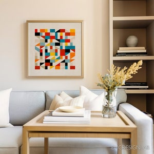 Square Geometric Art Print Modern Colorful Bold Artwork - Etsy
