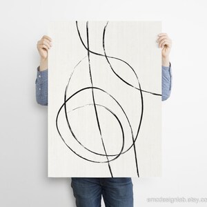 Abstract Large Size Line Art, Minimalist Printable Line Art, Mid ...
