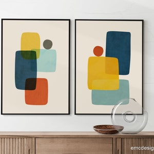 Colorful MCM Wall Art, Modern Abstract Print, Mid-century Colorful ...