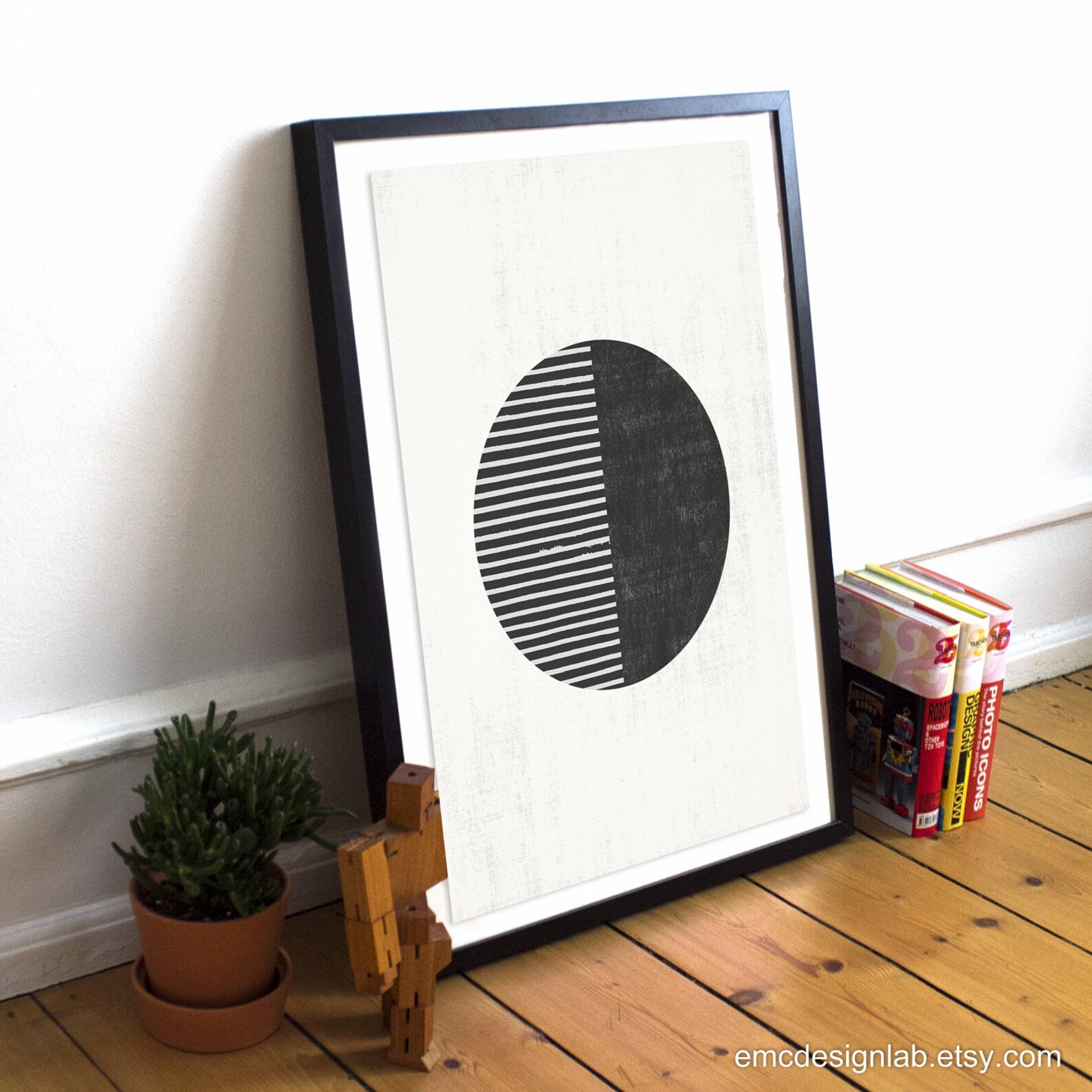 Abstract Minimalist Circle Art Black and White Circle Print - Etsy