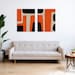 Orange Black Beige Bold Wall Art Set / Modern Orange Black Artwork ...
