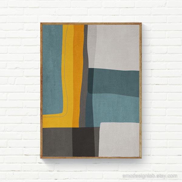 Teal Gray Wall Art - Etsy