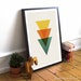 Triangles Wall Art, Mid Century Modern Wall Art, Yellow Orange Teal ...