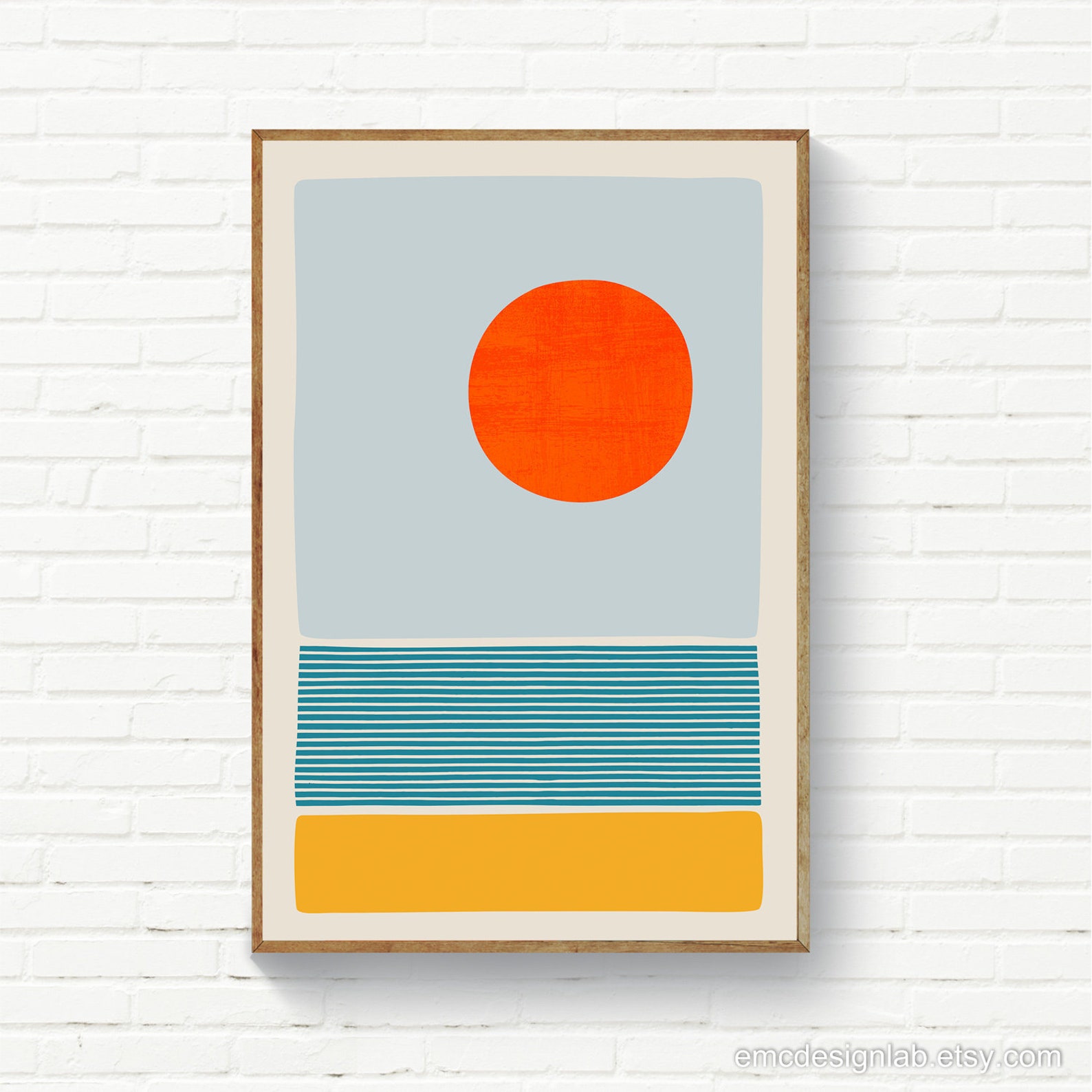 Abstract Landscape, Sun Sea Shore Beach Print, Marine Art, Beach House ...