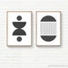 Minimalist Digital Woodblock Print, Black & White Print, Geometric ...