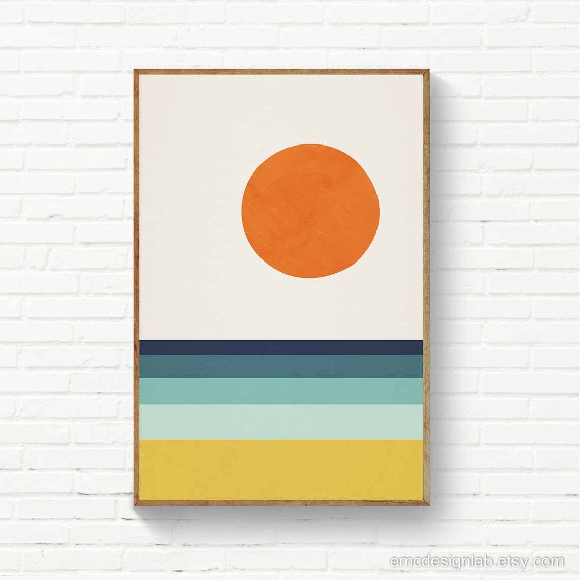 Geometric Abstract Landscape Beach Sea Sun Abstract - Etsy