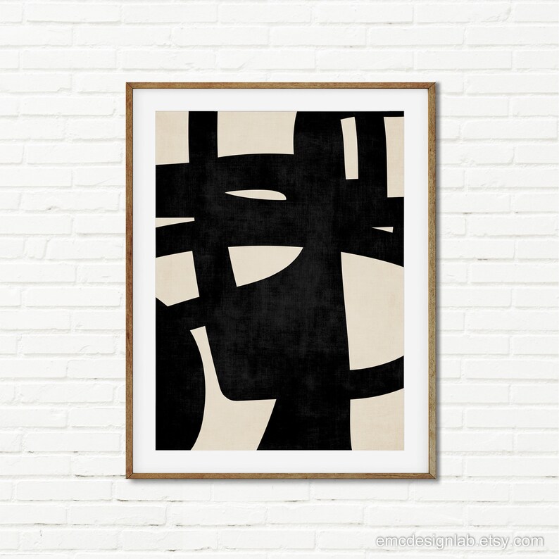 Black Bold Modern Wall Art Print, Exclusive Digital Painting Artwork ...