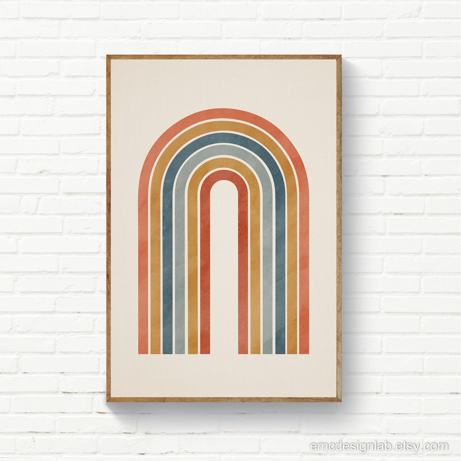 Geometric Colorful Boho Rainbow Print Original Minimalist | Etsy