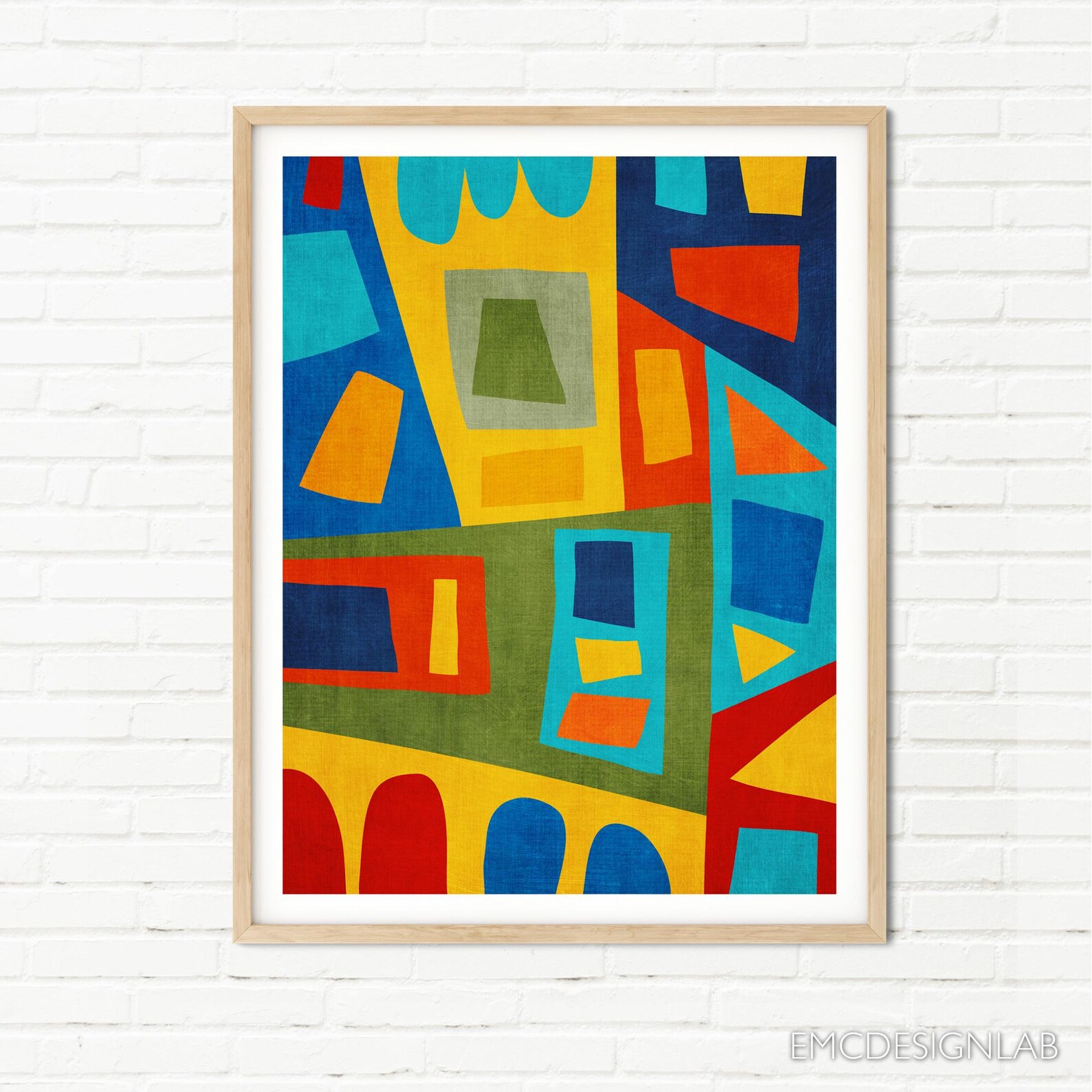 Colorful Bold Fun Abstract Geometric Artwork Mid-century Abstract ...