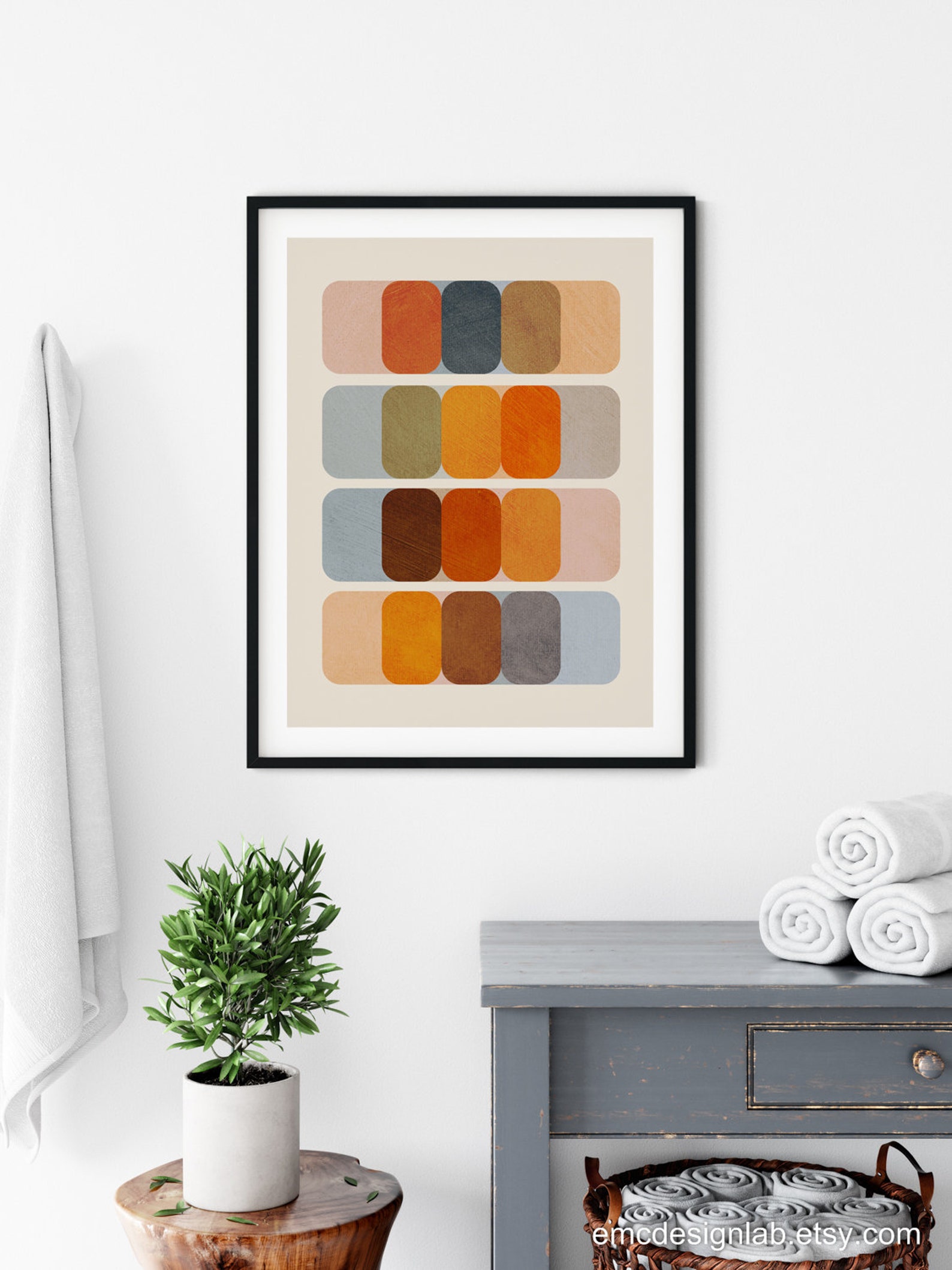 Abstract Colorful Print Mid-century Modern Colorful Wall Art - Etsy