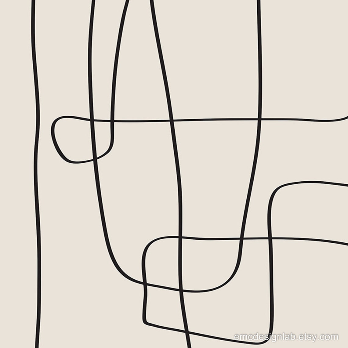 Minimalist Wall Art Original Line Art Abstract Print Line | Etsy