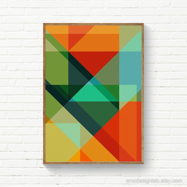 Geometric Art Print - Etsy