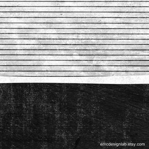 Set of 3 Black & White Digital Woodblock Prints, Black and White Art ...