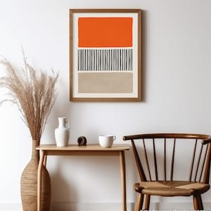 Orange Wall Art, Bold Colors Orange Original Print, Minimalist Living ...
