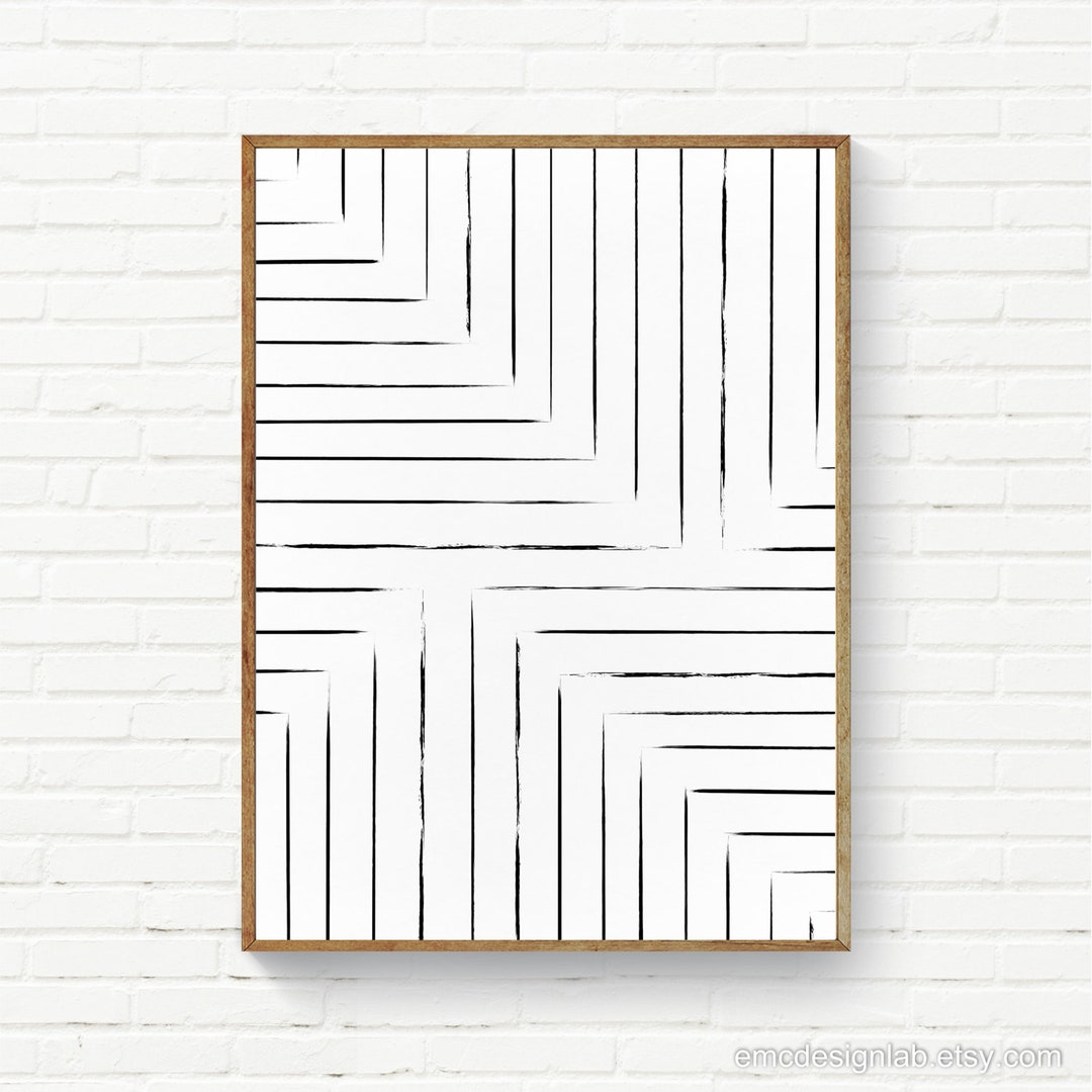 Minimalist Black Lines Wall Art, Minimal Lines Posters, 18x24 Living ...