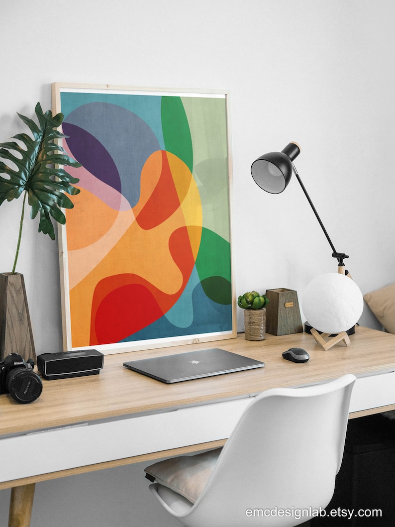 Colorful Modern Art Vibrant Colors Abstract Print Colorful - Etsy