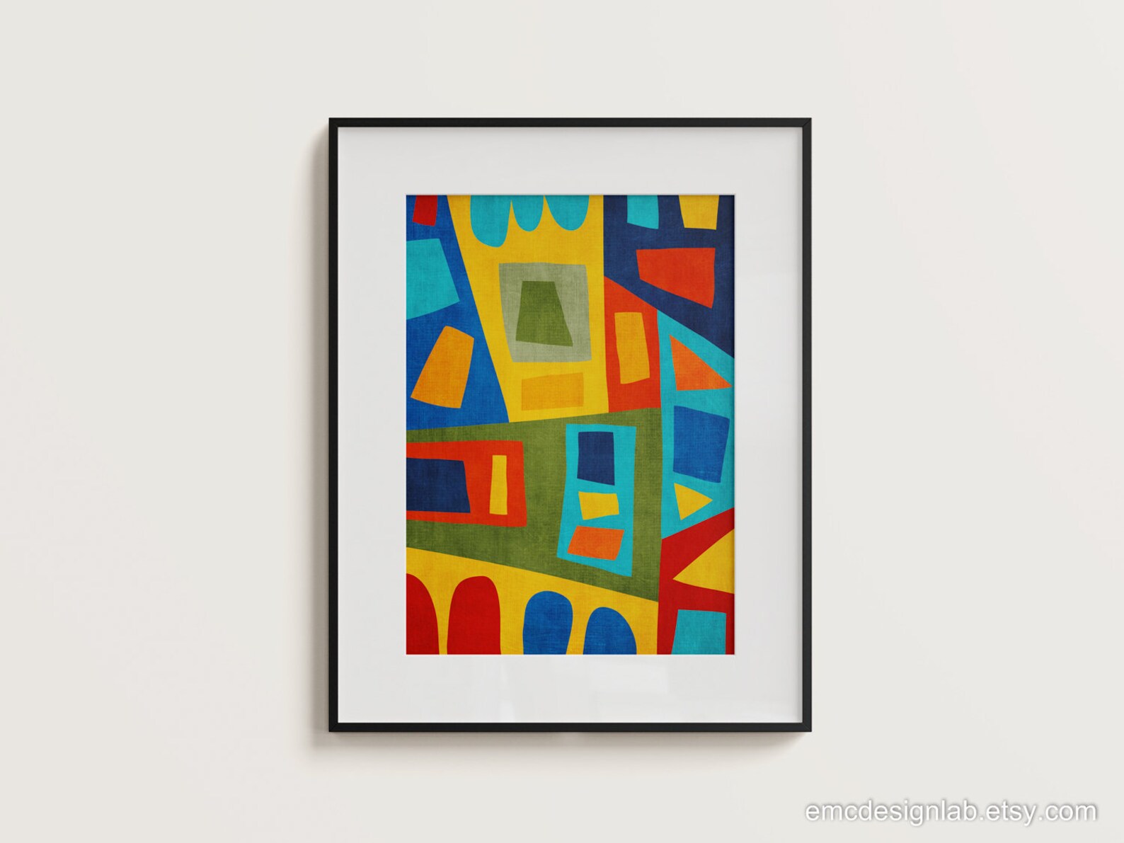 Colorful Bold Fun Abstract Geometric Artwork Mid-century Abstract ...
