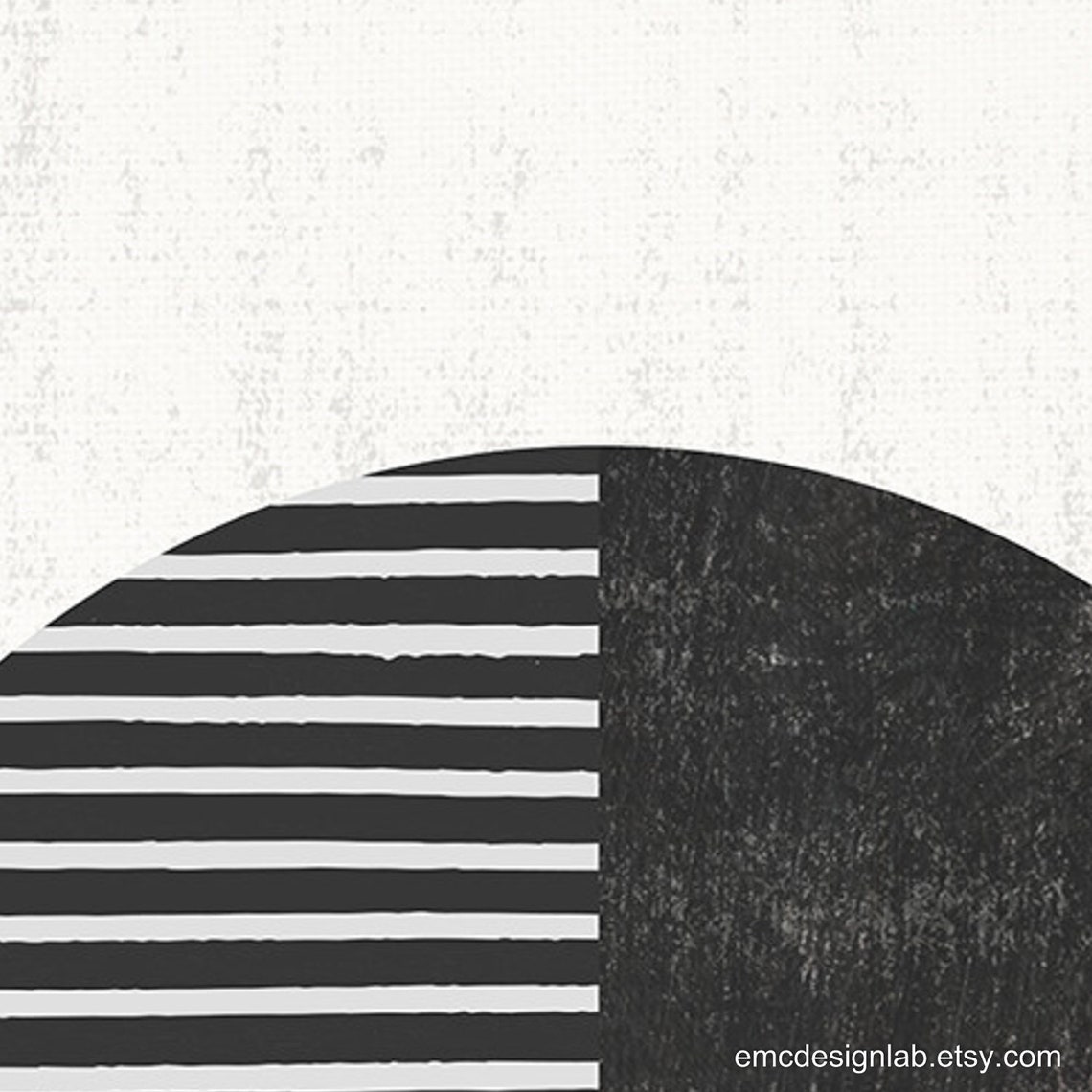 Abstract Minimalist Circle Art Black and White Circle Print - Etsy