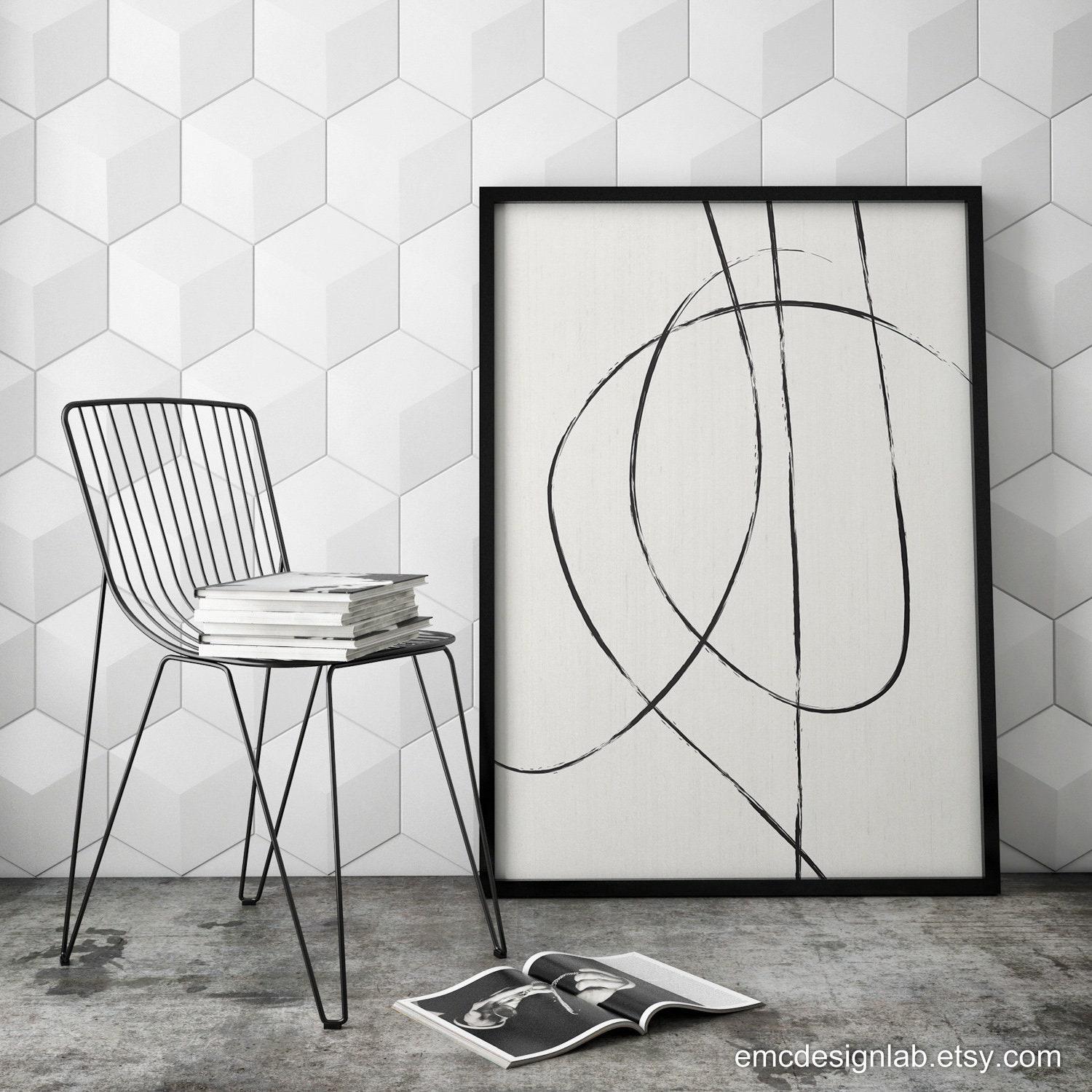 Minimalist Abstract Wall Decor, Minimalist Line Art, Minimalist Giclee ...