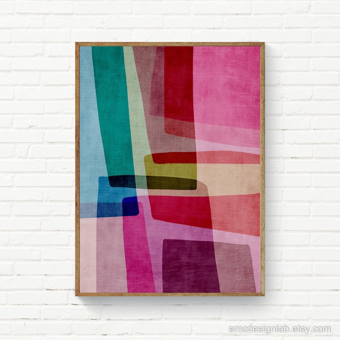 Modern Abstract Wall Art Print Living Room Abstract Digital Painting ...