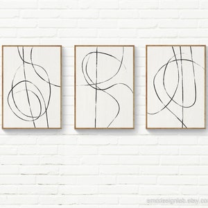 Abstract Large Size Line Art, Minimalist Printable Line Art, Mid ...