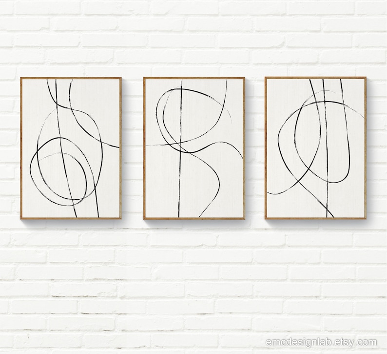 Abstract Large Size Line Art, Minimalist Printable Line Art, Mid ...