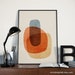 Rust Beige Blue Organic Shapes Modern Art Print, Abstract Burnt Orange ...