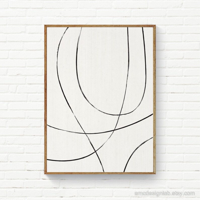 Minimalist Line Art Wall Art Set of 3, Black & White Minimal Print Set ...