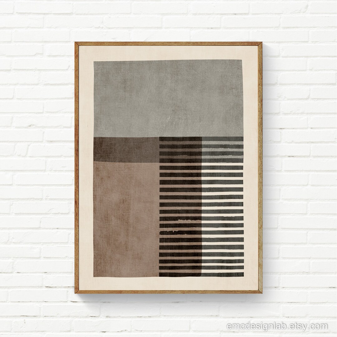 Gray Brown Black Modern Abstract Artwork, Original Neutral Palette ...