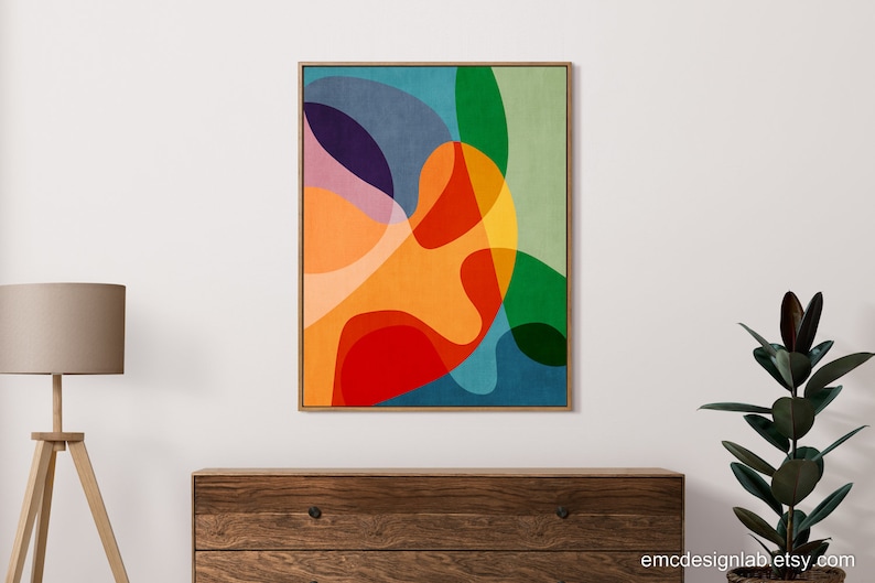 Colorful Modern Art Vibrant Colors Abstract Print Colorful - Etsy