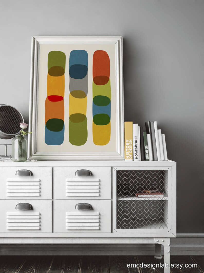 MCM Colorful Print Original Wall Art Modern Abstract Modern - Etsy MCM Colorful Print Original Wall Art Modern Abstract Modern - Etsy
