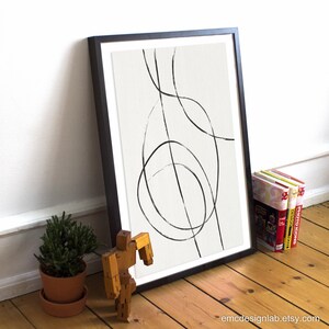 Abstract Large Size Line Art, Minimalist Printable Line Art, Mid ...
