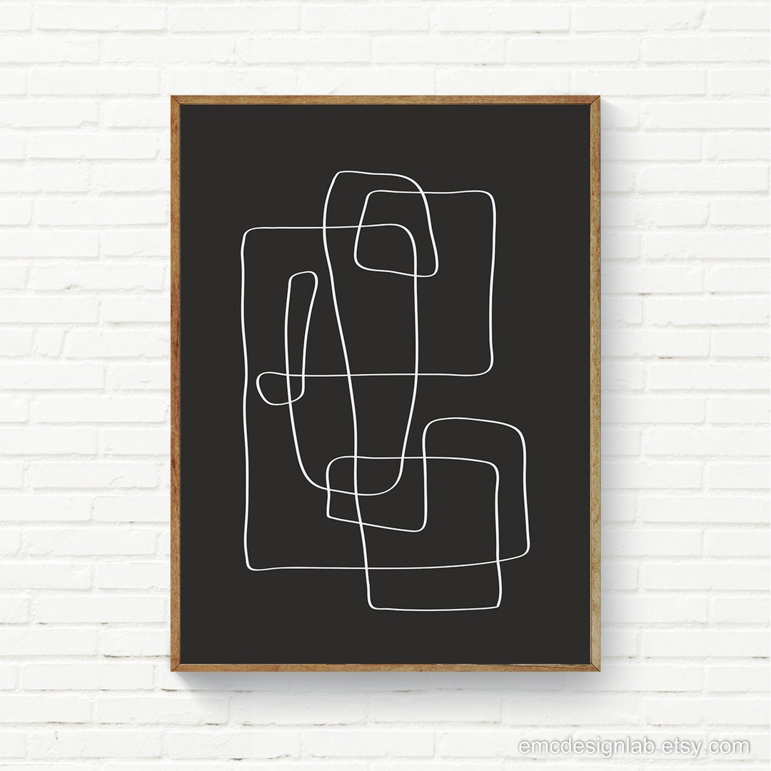 Minimalist Line Art, Black & White Minimalism, Modern Print Classy ...