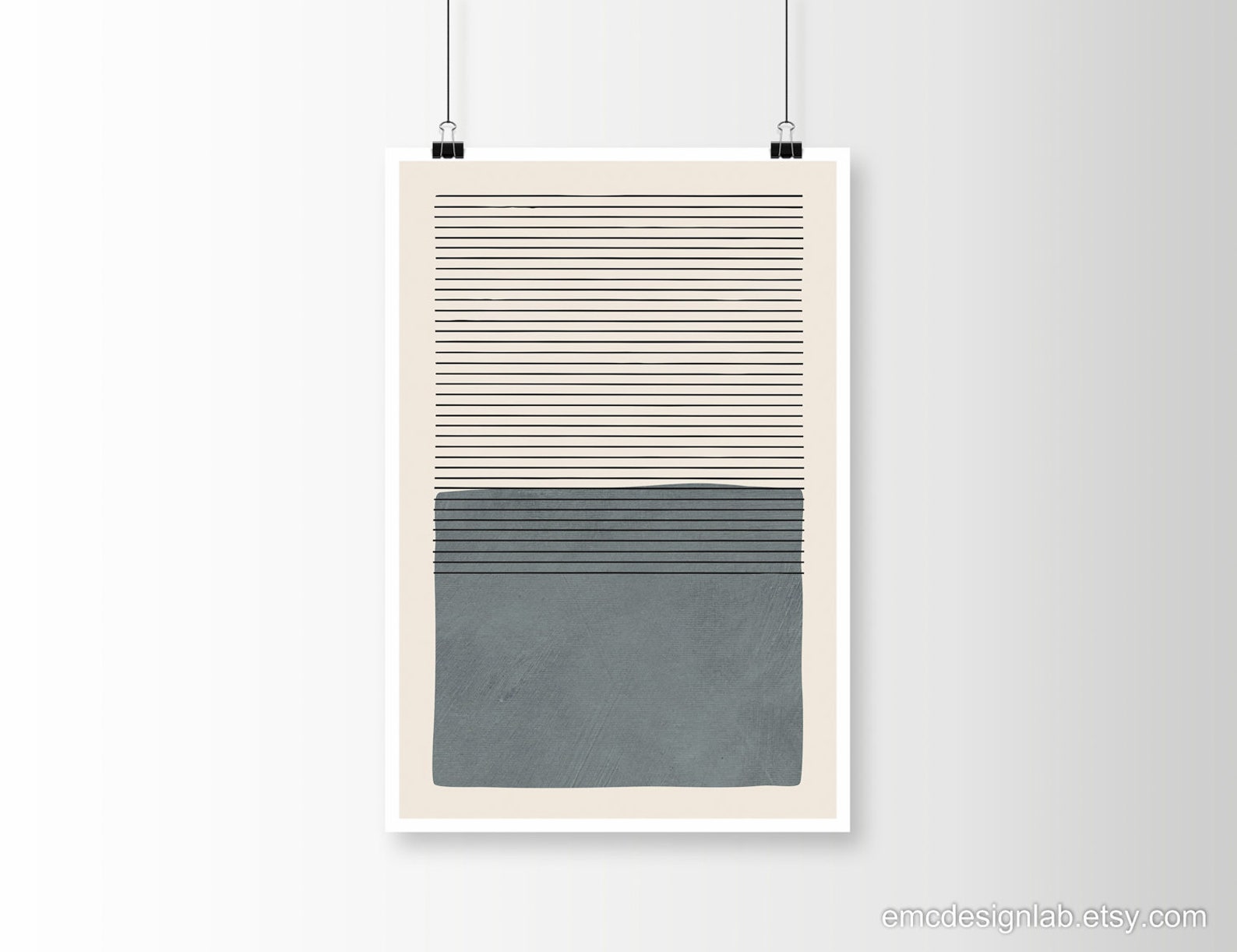 Gray Color Block Wall Art Minimalist Lines Print Gray Wall | Etsy