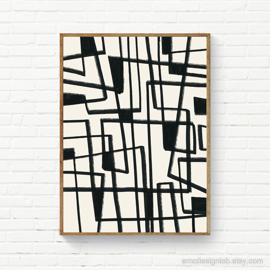 Black & White Line Art Minimalist Wall Art Abstract Lines - Etsy