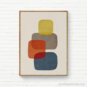 Set of 2 Mid-century Modern Abstract Art, Set of 2 Modern Organic ...