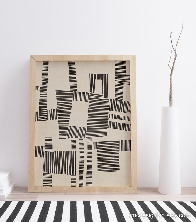 Abstract Digital Linocut Artwork Bold Abstract Print Woodcut - Etsy