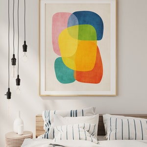 Colorful Abstract Art Print / Nursery Playful Happy Prints / Modern MCM ...