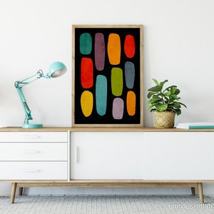 Black Bold & Colorful Wall Art, Original Modern Colorful Print, Modern ...