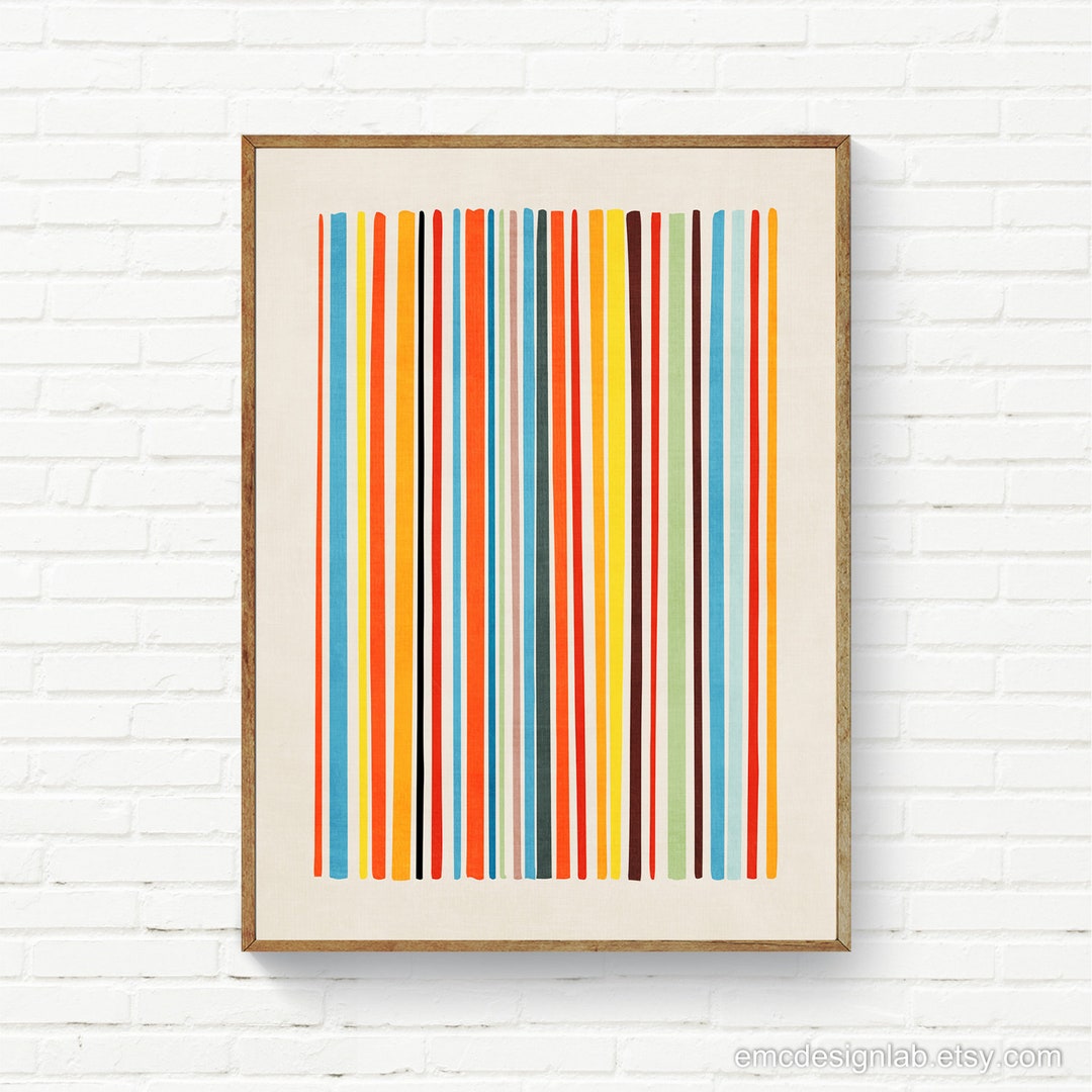 Colorful Thin Lines Abstract Modern Artwork / Simple Minimal Unique ...