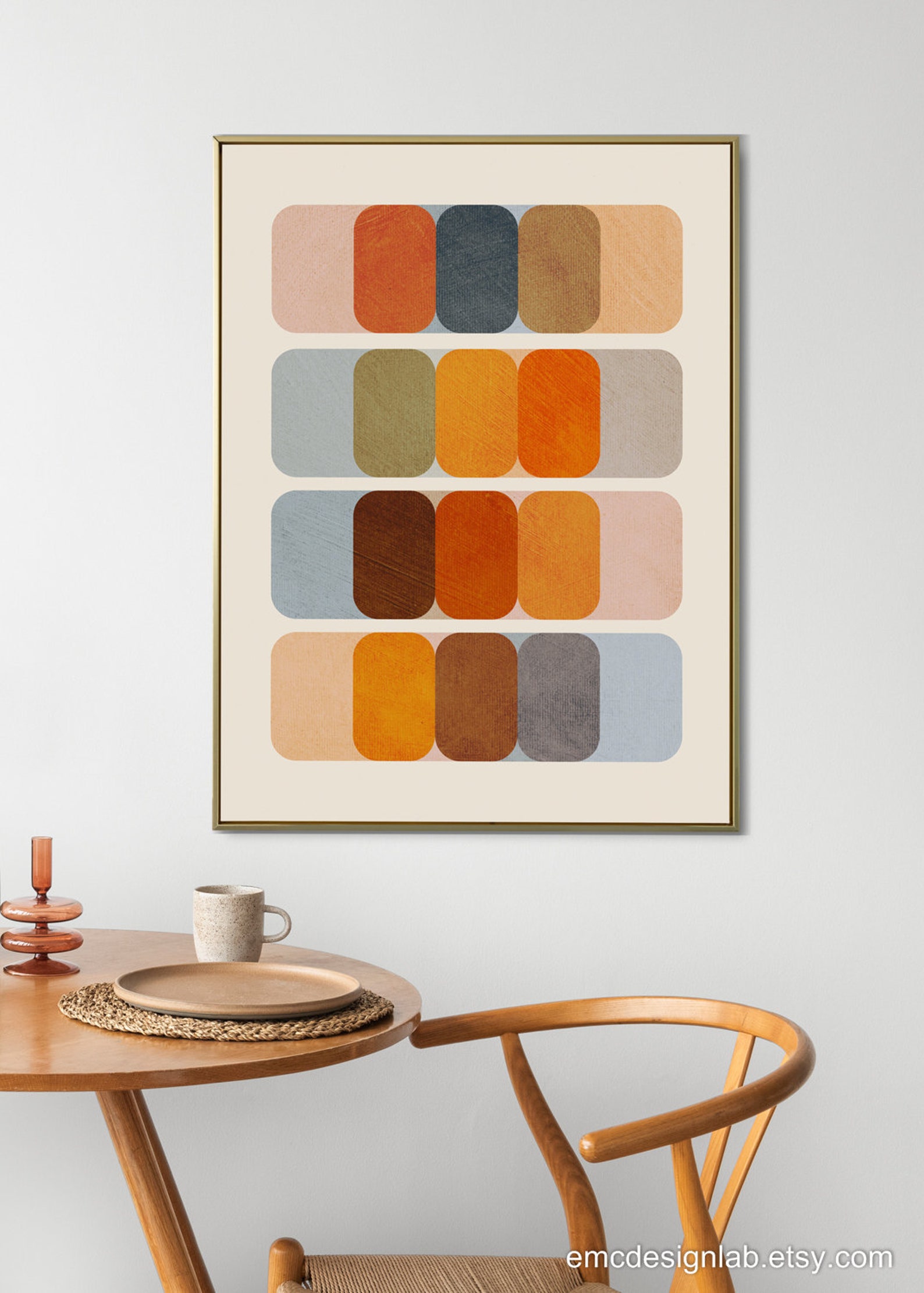 Abstract Colorful Print Mid-century Modern Colorful Wall Art - Etsy