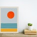 Abstract Landscape, Sun Sea Shore Beach Print, Marine Art, Beach House ...