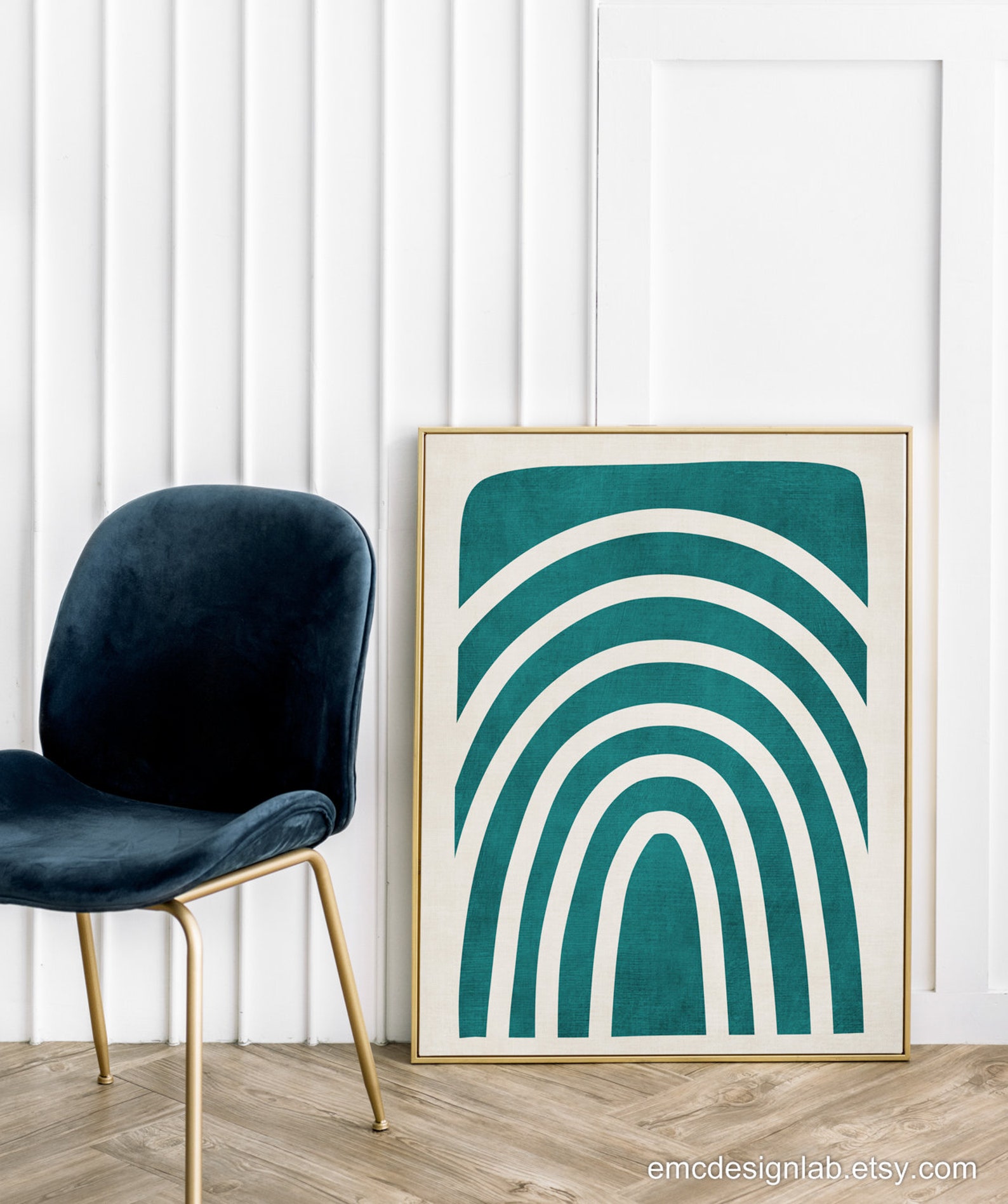 Teal Modern Wall Art Print / Teal Minimalist Poster / Minimal - Etsy