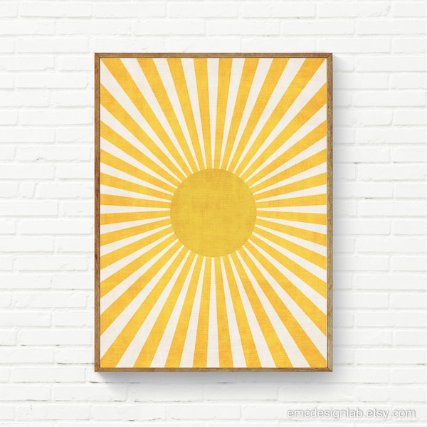 Bright Yellow Art - Etsy